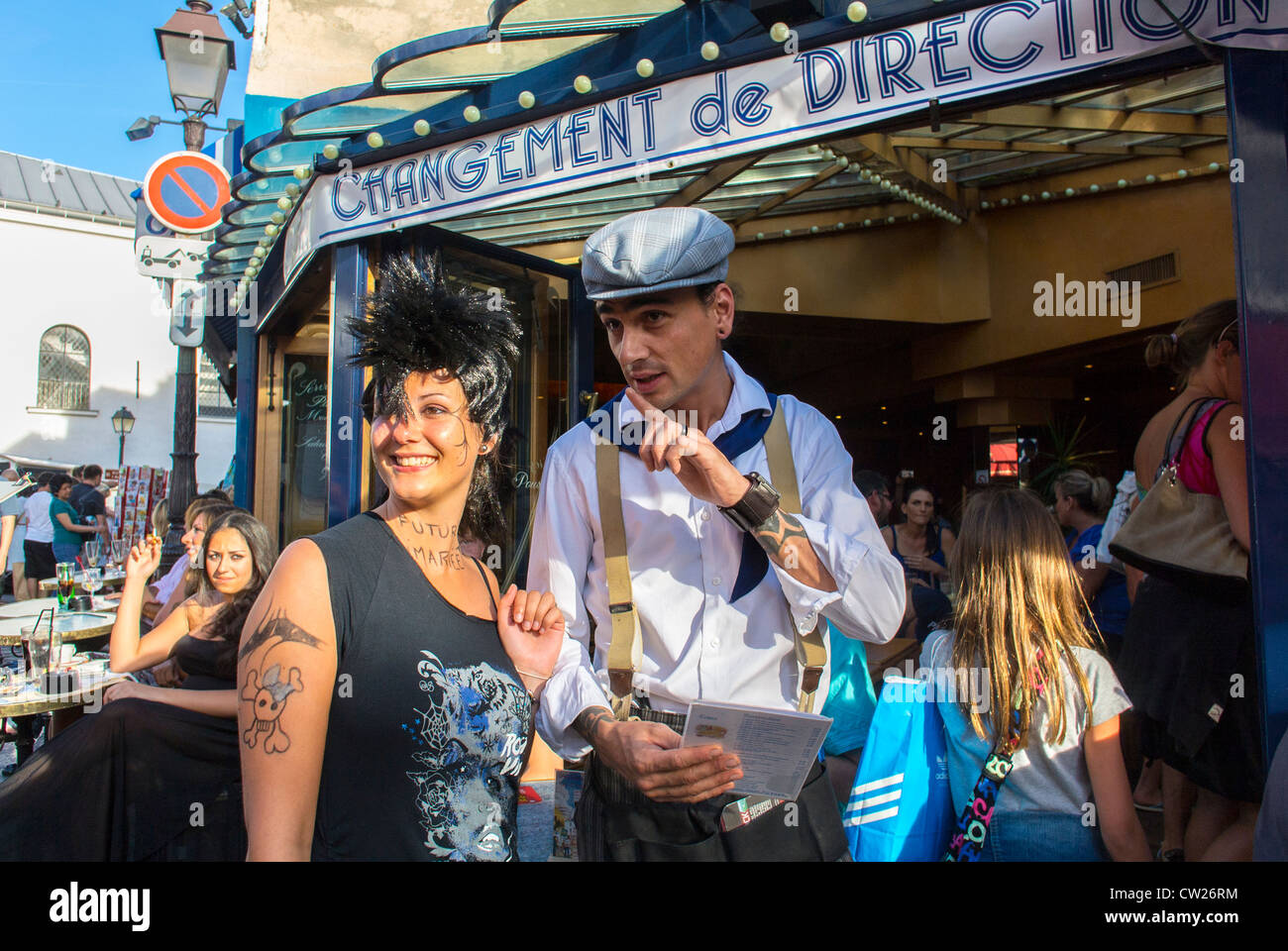 Paris, France, Woman in Costume from Bachlerette party posing with ...
