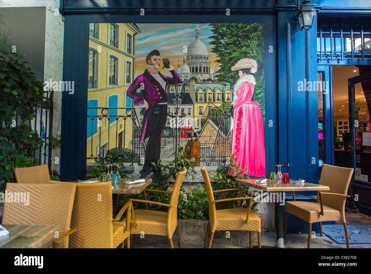 Summer outside outdoors tables culture parisian cafe hi-res stock ...