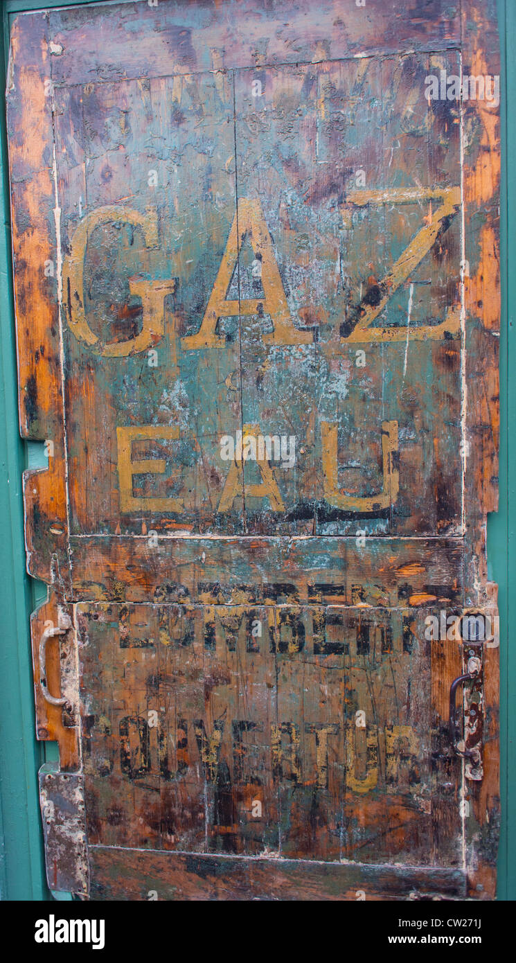 Paris, France, Close up Old French Vintage Sign, on Door, Retro ...