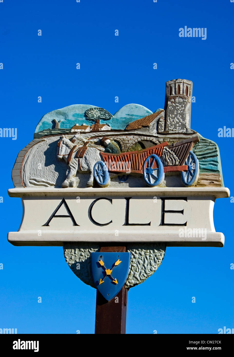 The Village Sign to the Ancient Market Town of Acle in Norfolk , which ...