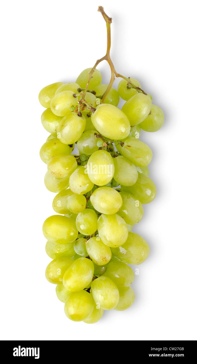 Bunch of green grapes isolated on white background Stock Photo - Alamy