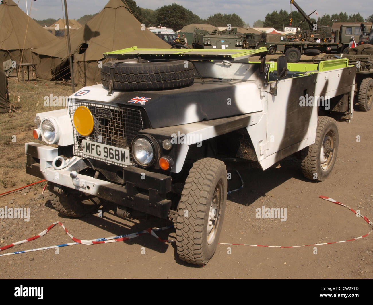 The Land Rover military vehicle is designed for rugged terrain and ...
