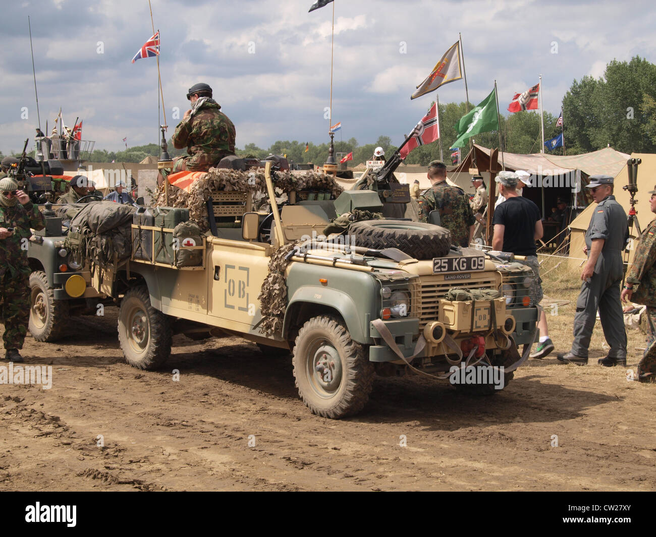 A military Land Rover, designed for use in combat and support roles ...