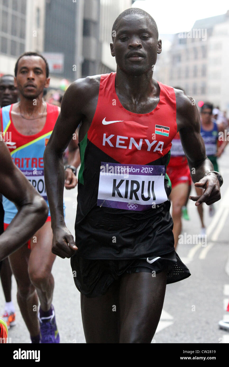 Abel Kirui of Kenya in the men's London 2012 Olympic marathon Stock ...