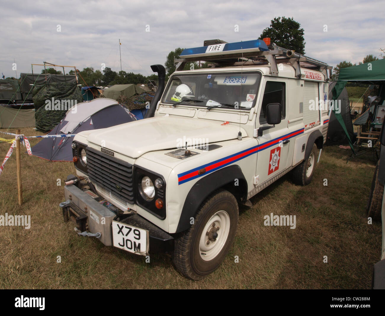 A military Land Rover fire engine equipped for defense, featuring armor ...