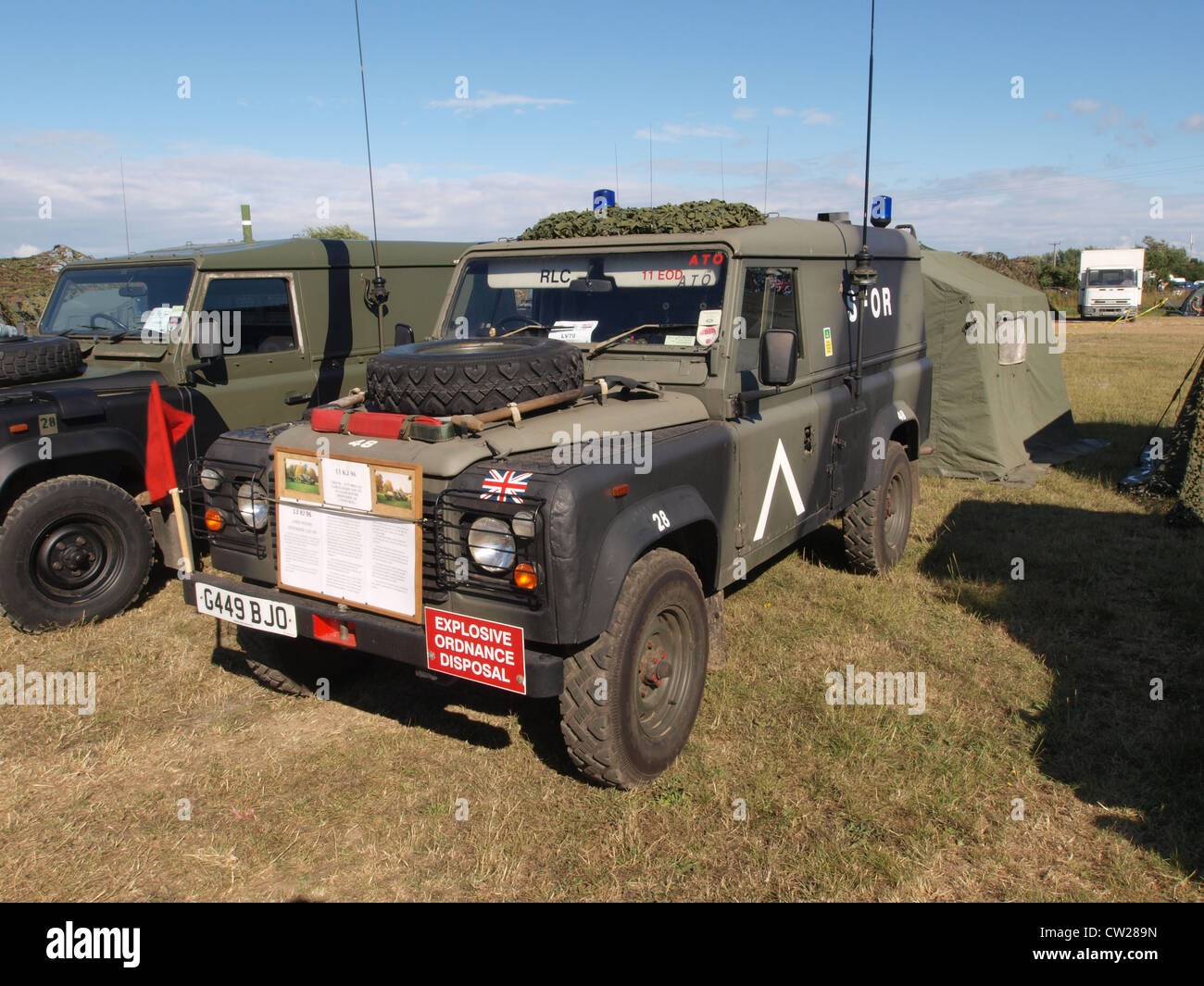 The Land Rover Defender 110 is a rugged military vehicle known for its ...