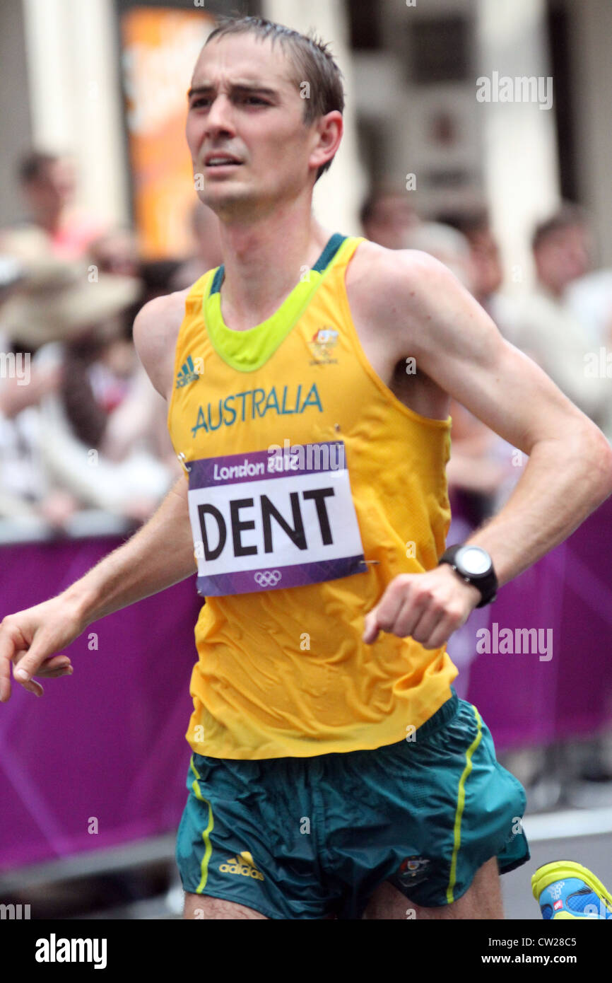 Martin Dent of Australia in men's London 2012 Olympic marathon Stock ...