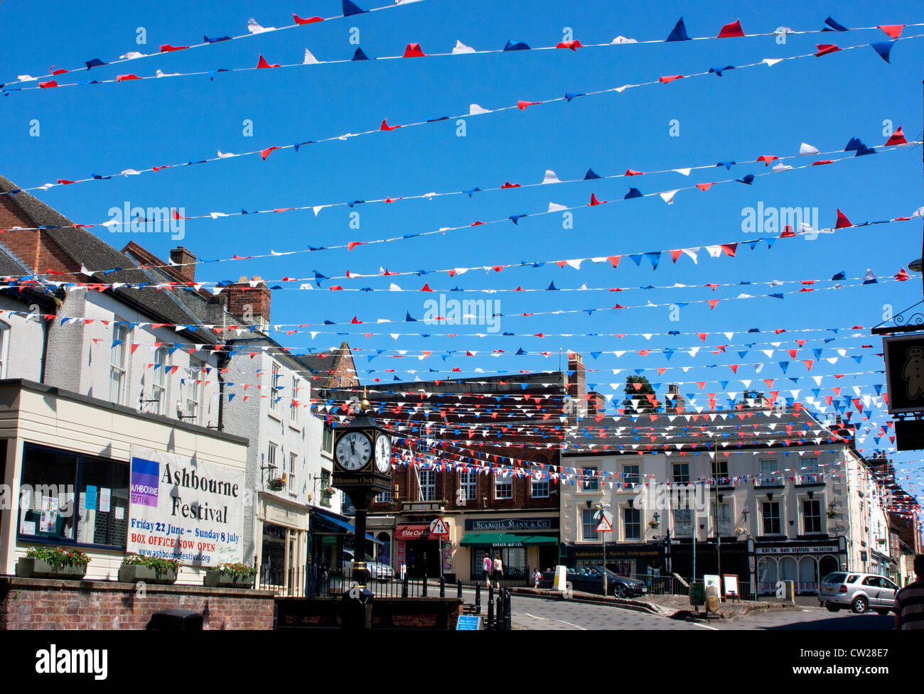 Bunting at the Ashbourne Festival, 2012, Derbyshire, England Stock ...