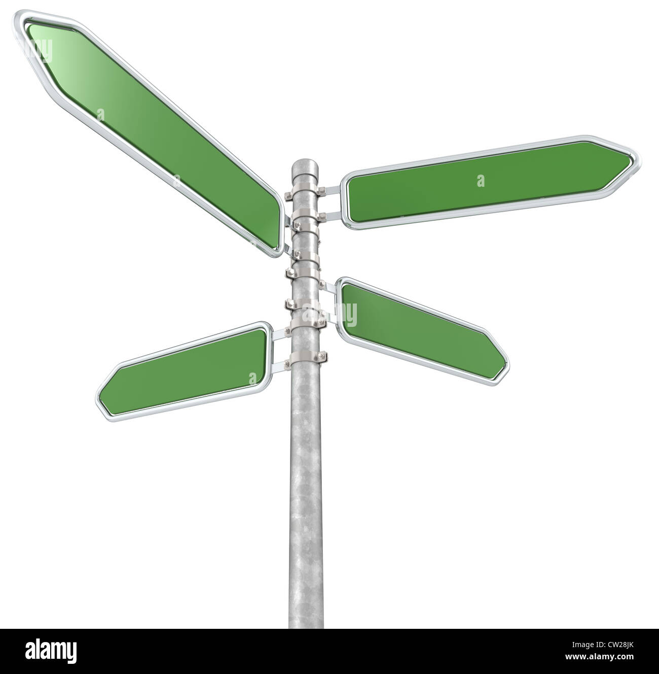 Green Street Sign. Street Sign X 4. Green and blank for Copy Space ...