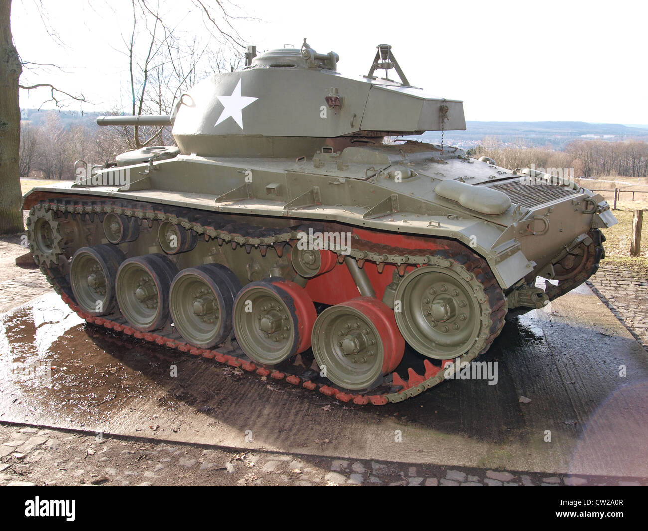 The M24 Chaffee, a light tank, is displayed at Spicheren, a notable ...