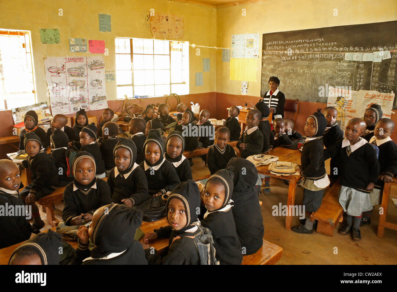 Young Kenyan children in school classroom Stock Photo - Alamy