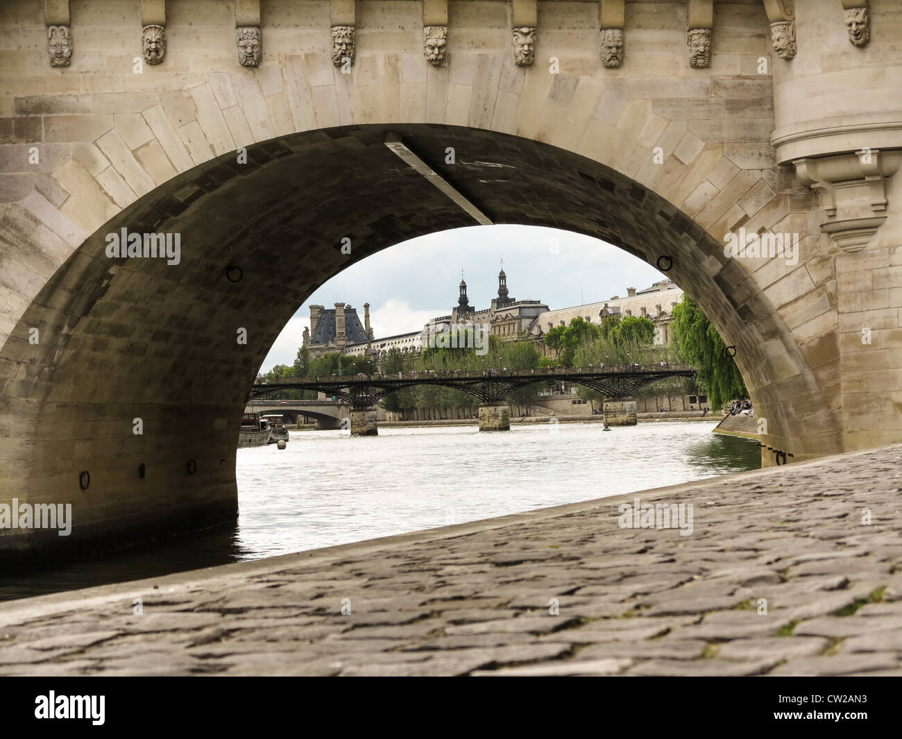 Paris through the Pont Neuf bridge Stock Photo - Alamy