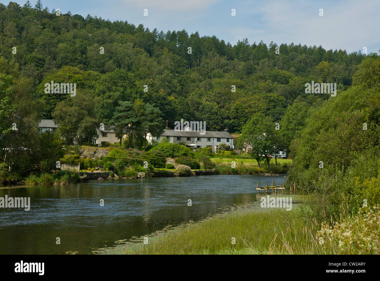 The River Leven at Backbarrow, South Lakeland, Cumbria, England UK ...