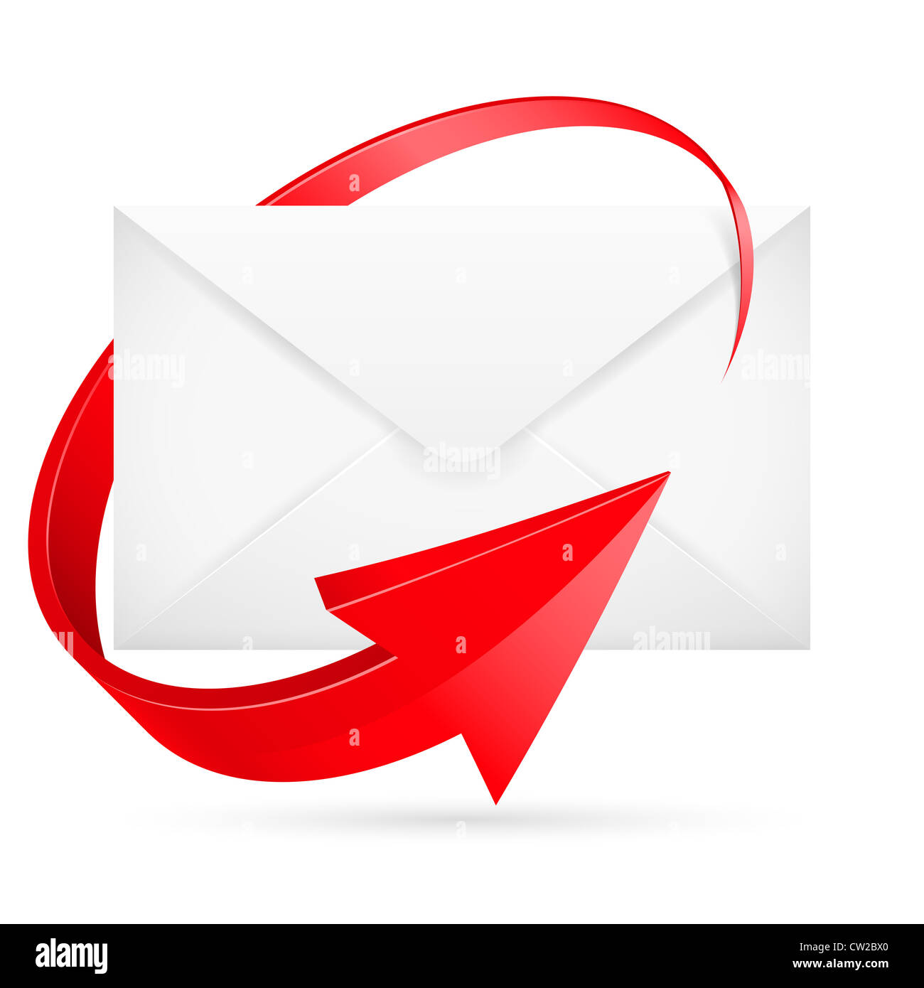 E-mail with arrow. Illustration for design on white background Stock ...