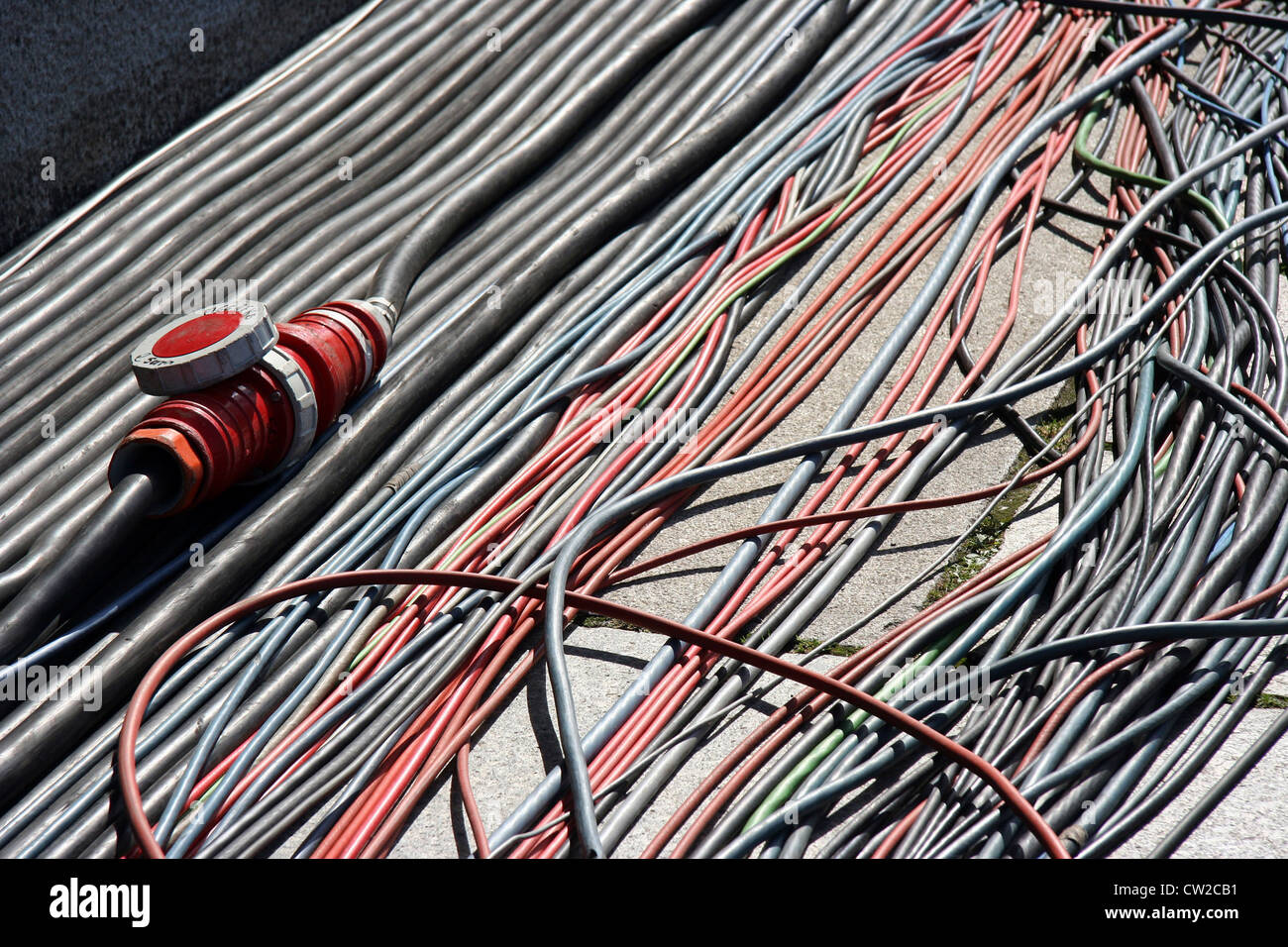 Berlin, power cable and data cable Stock Photo - Alamy
