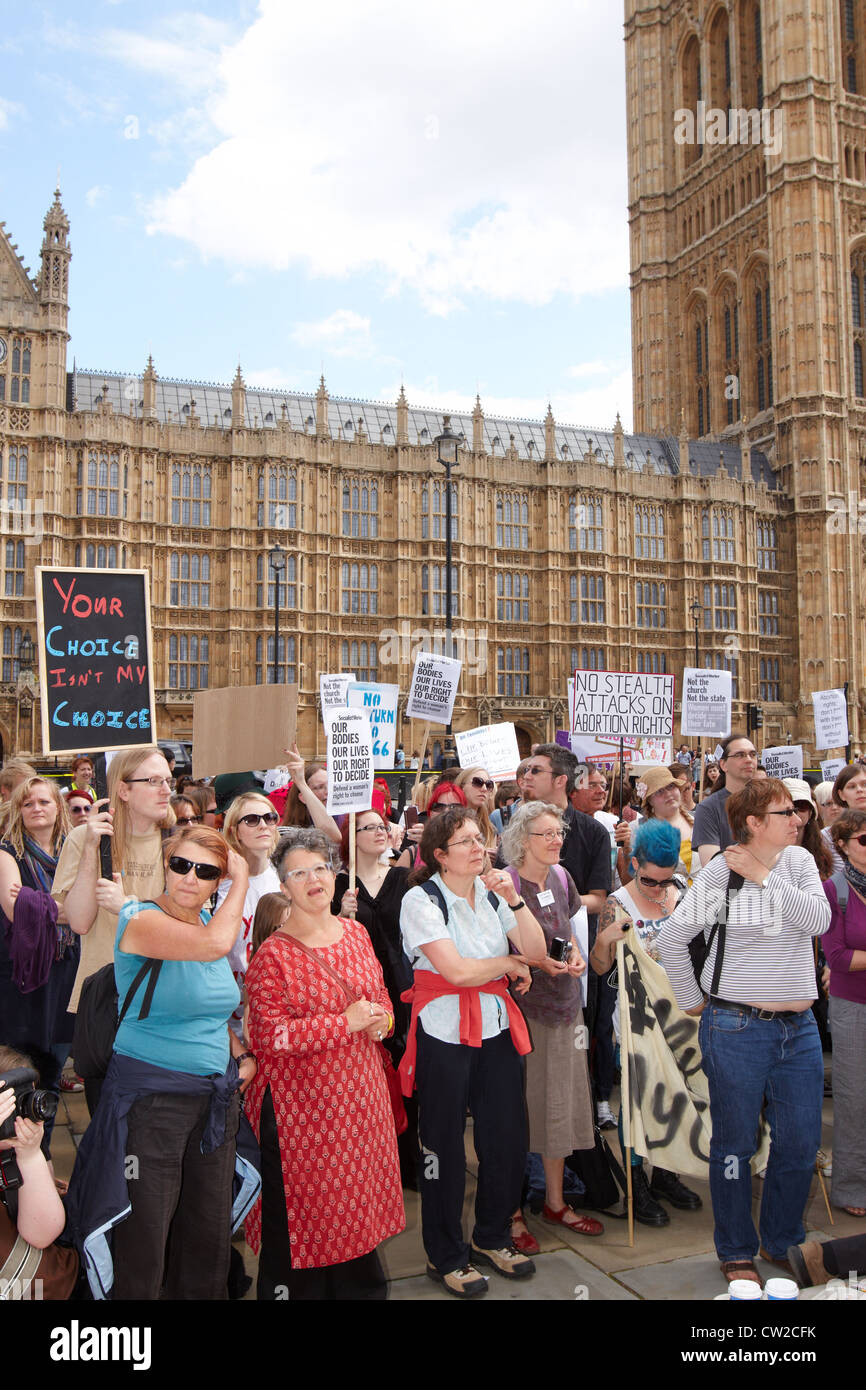 Campaigners during a pro-choice demonstration outside the Houses of ...