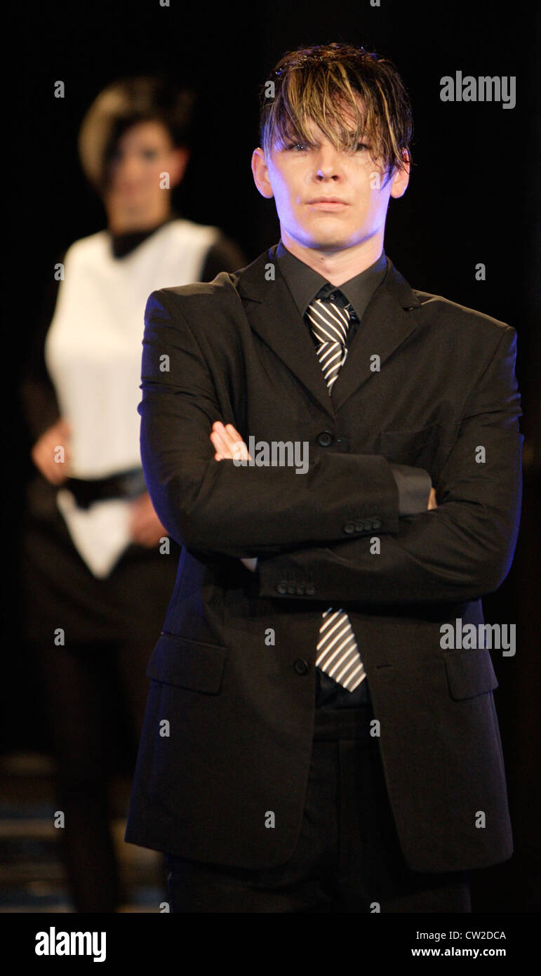 Berlin, Model on the catwalk Stock Photo - Alamy