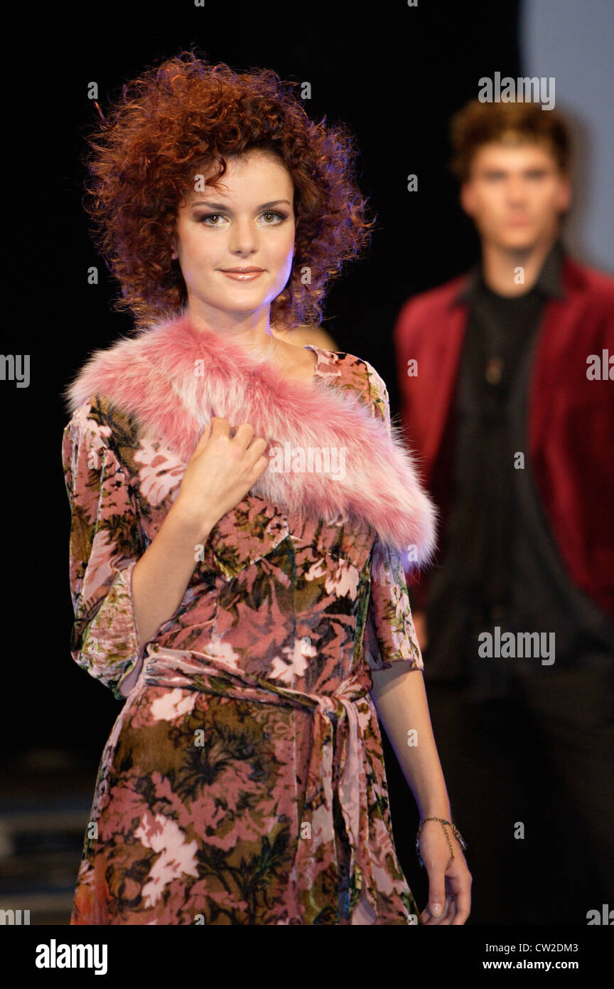 Berlin, Model on the catwalk Stock Photo - Alamy