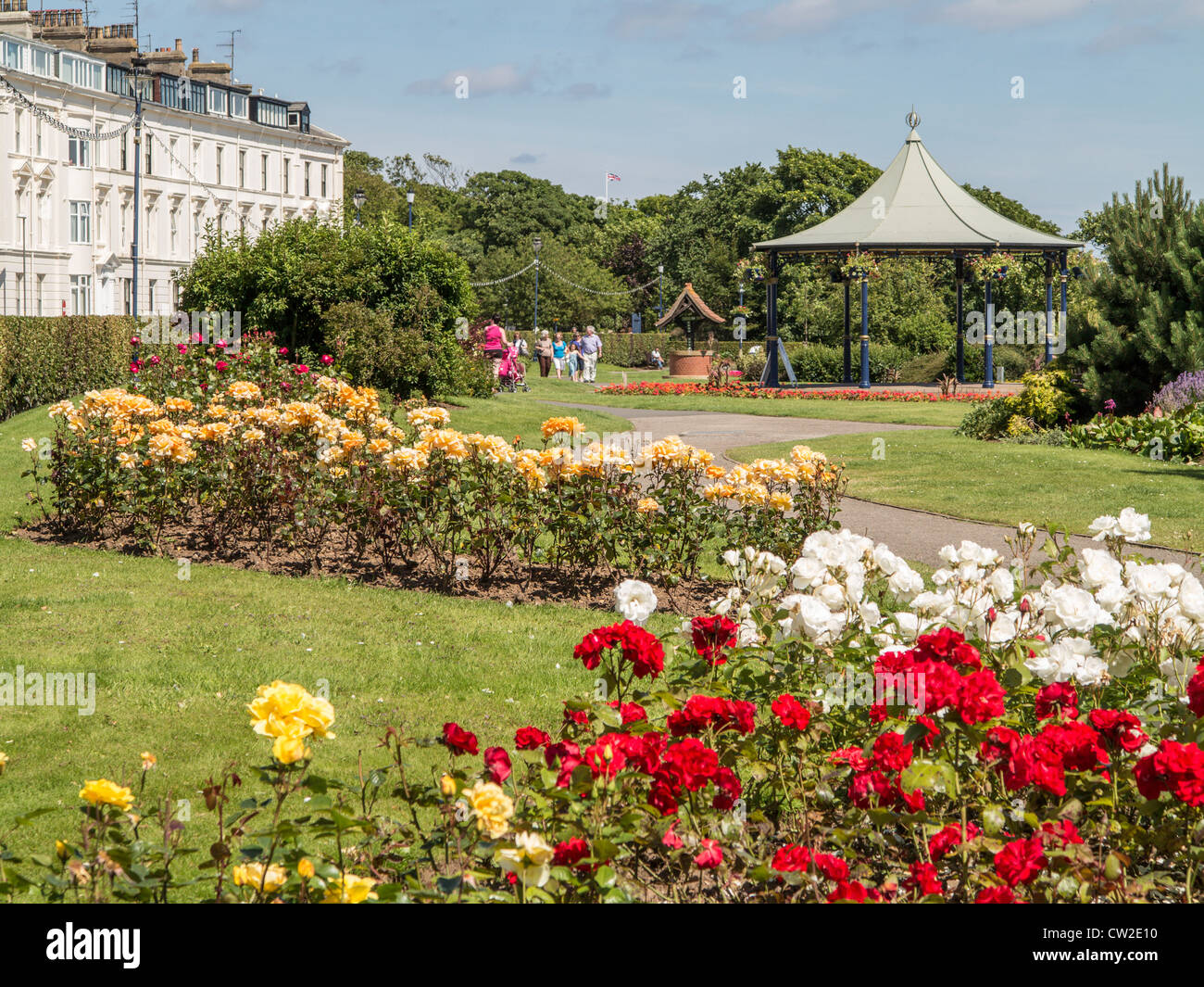 Filey North Yorkshire UK Crescent Gardens and Bandstand Stock Photo - Alamy