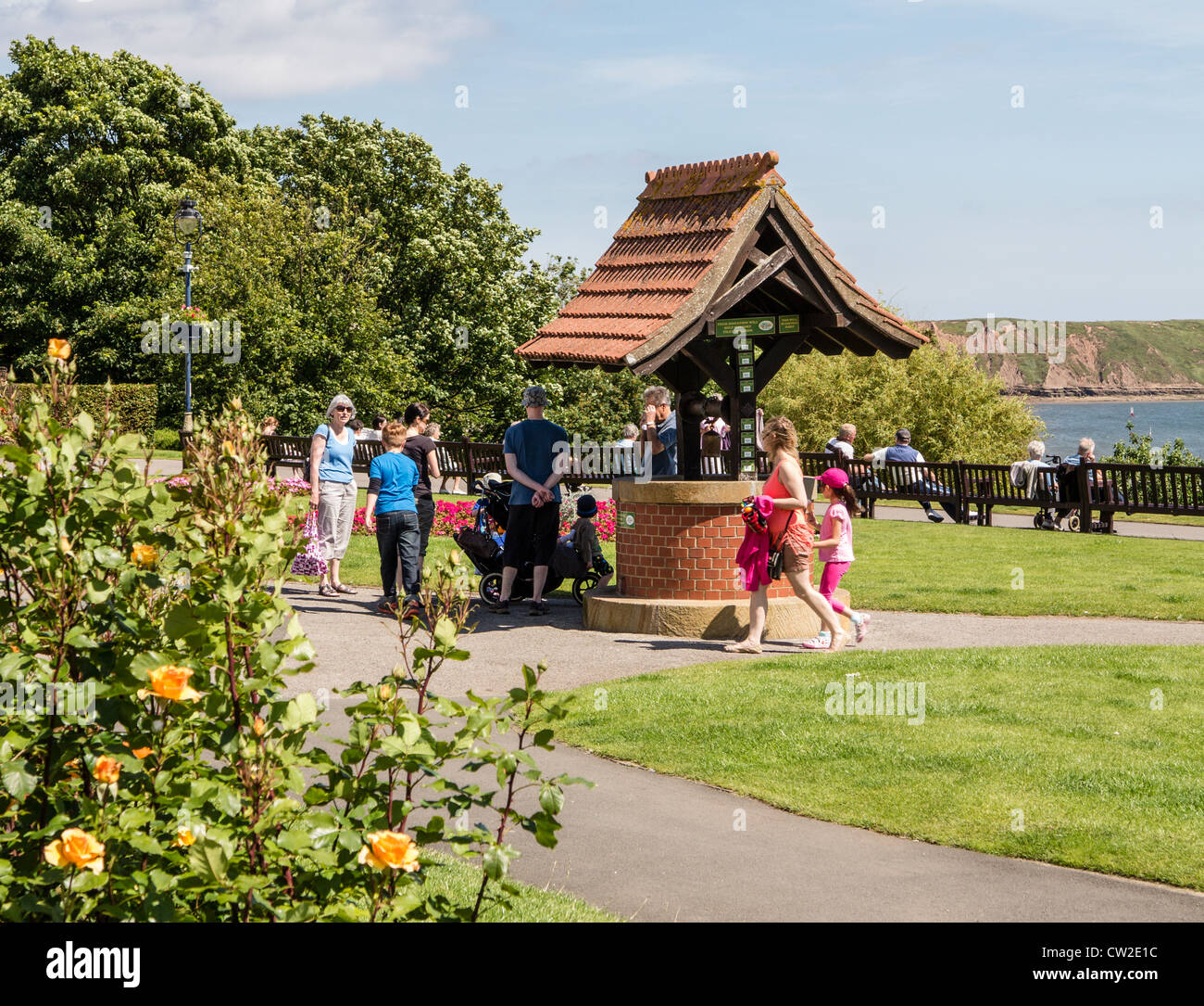 Wishing Well in Crescent Gardens Filey Yorkshire UK Stock Photo - Alamy
