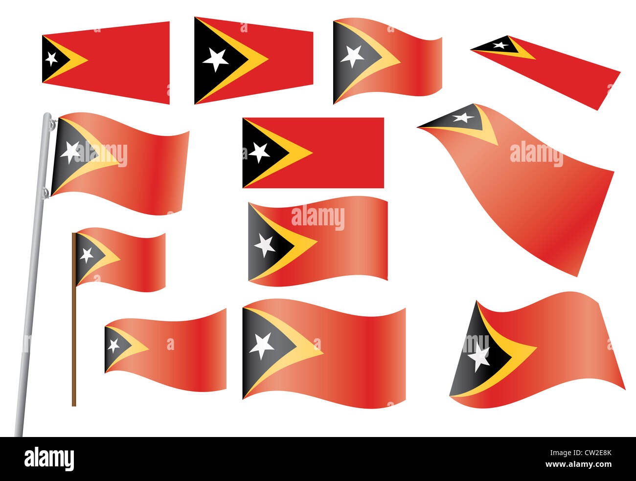 set of flags of East Timor illustration Stock Photo - Alamy