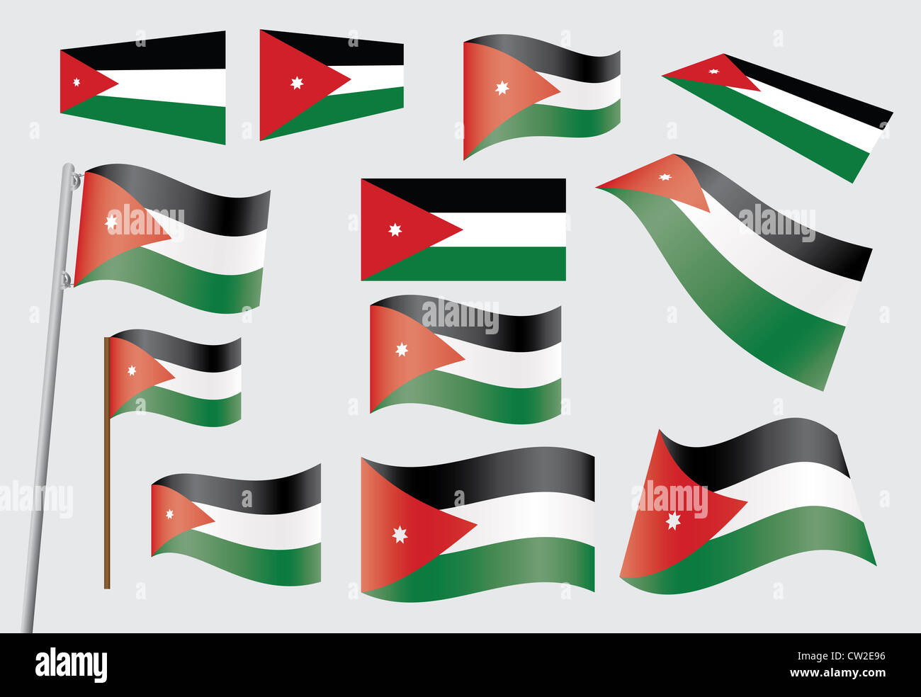 set of flags of Jordan illustration Stock Photo - Alamy