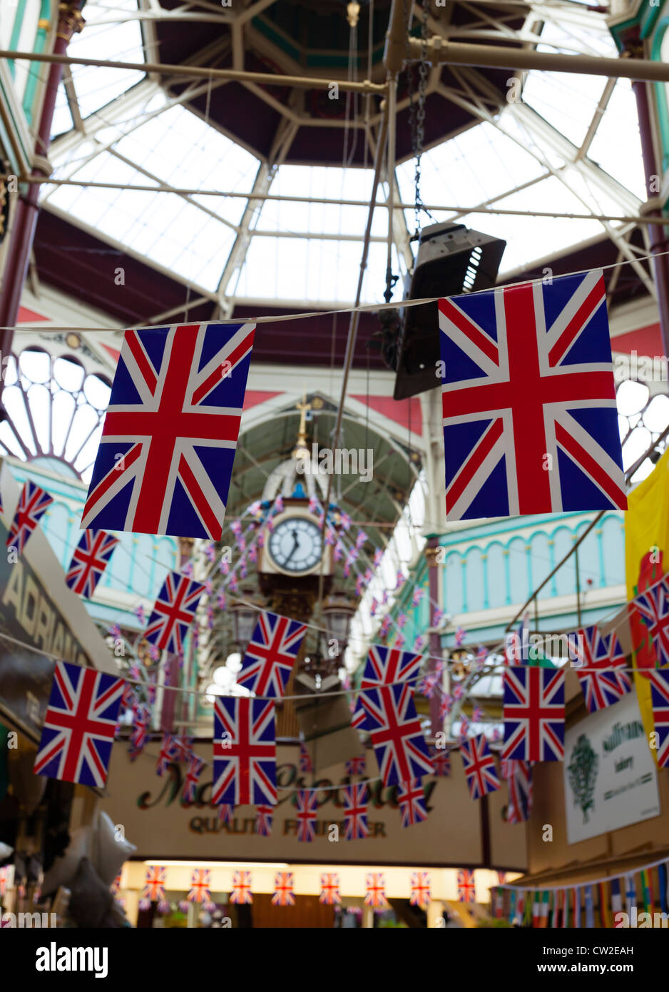 Halifax Borough Market, a victorian market which was opened 1896. The ...