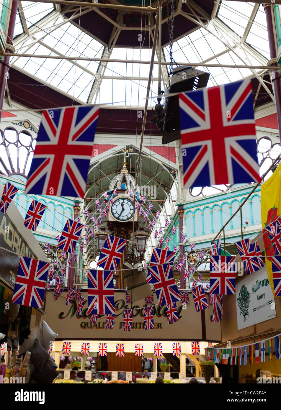 Halifax Borough Market, a victorian market which was opened 1896. The ...