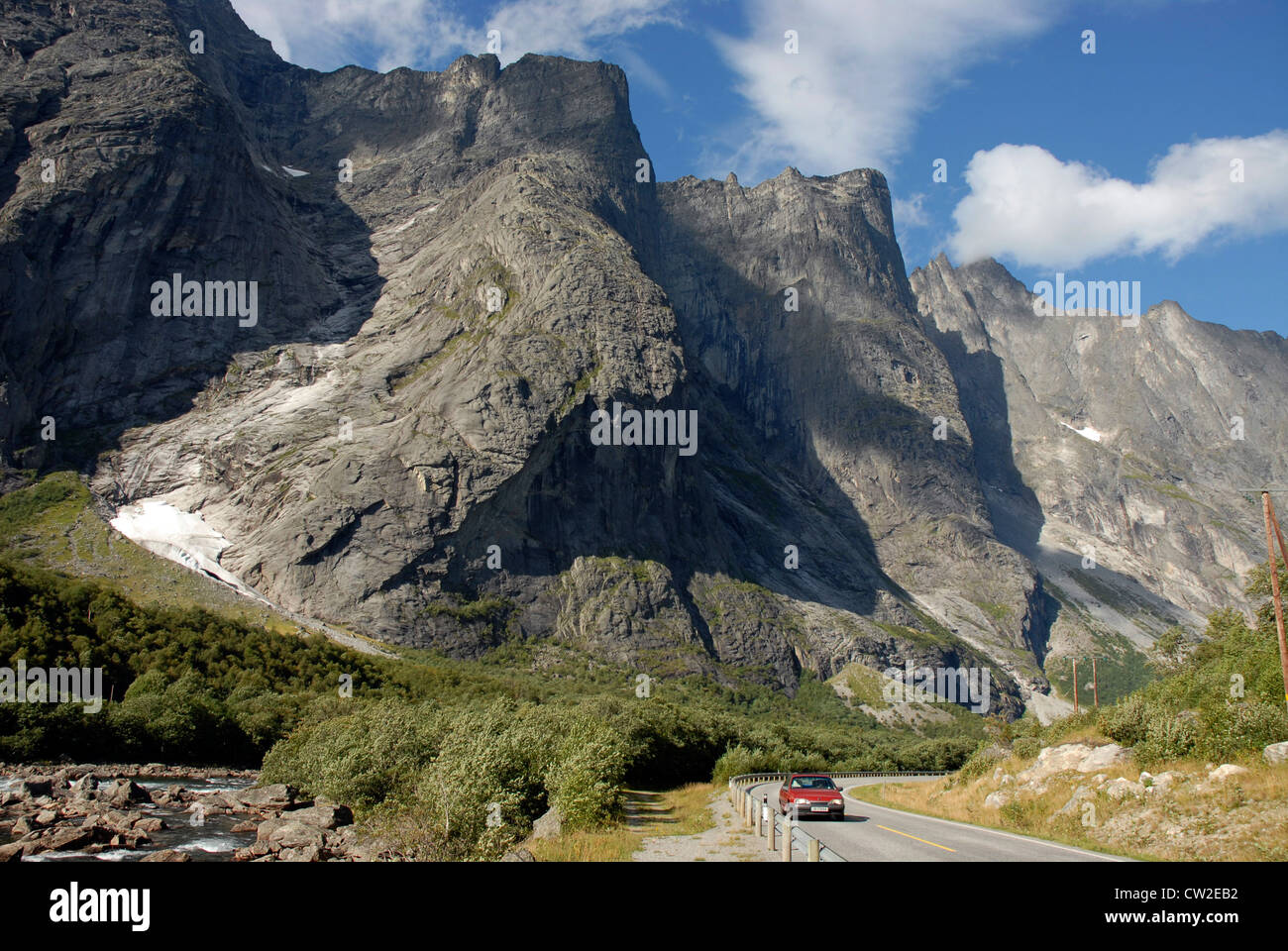 The Pillars of Romsdal, Romsdal Valley, Fjordland, Norway Stock Photo ...