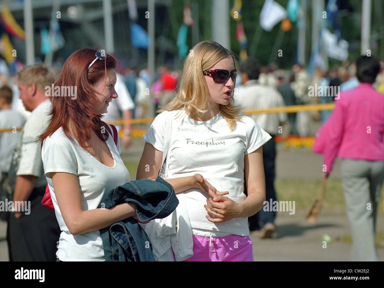Two young women at a party, Kaliningrad, Russia Stock Photo - Alamy