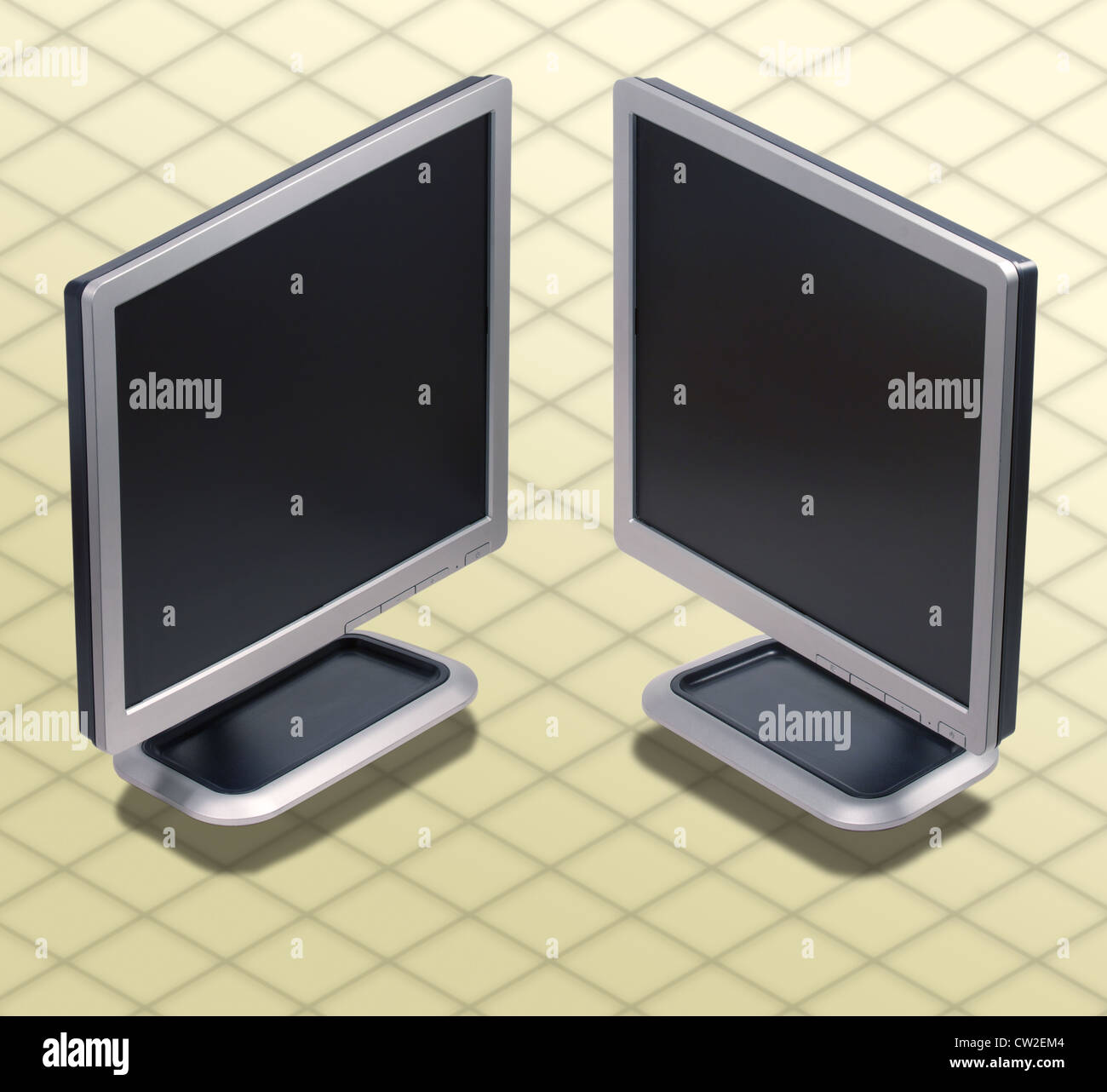 Isometric Photograph - Set of two position LCD monitor Stock Photo - Alamy