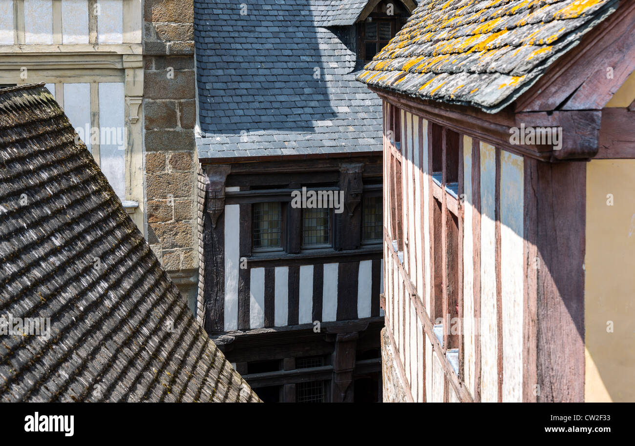 France, Normandy, the medieval village of Mont St Michel Stock Photo ...