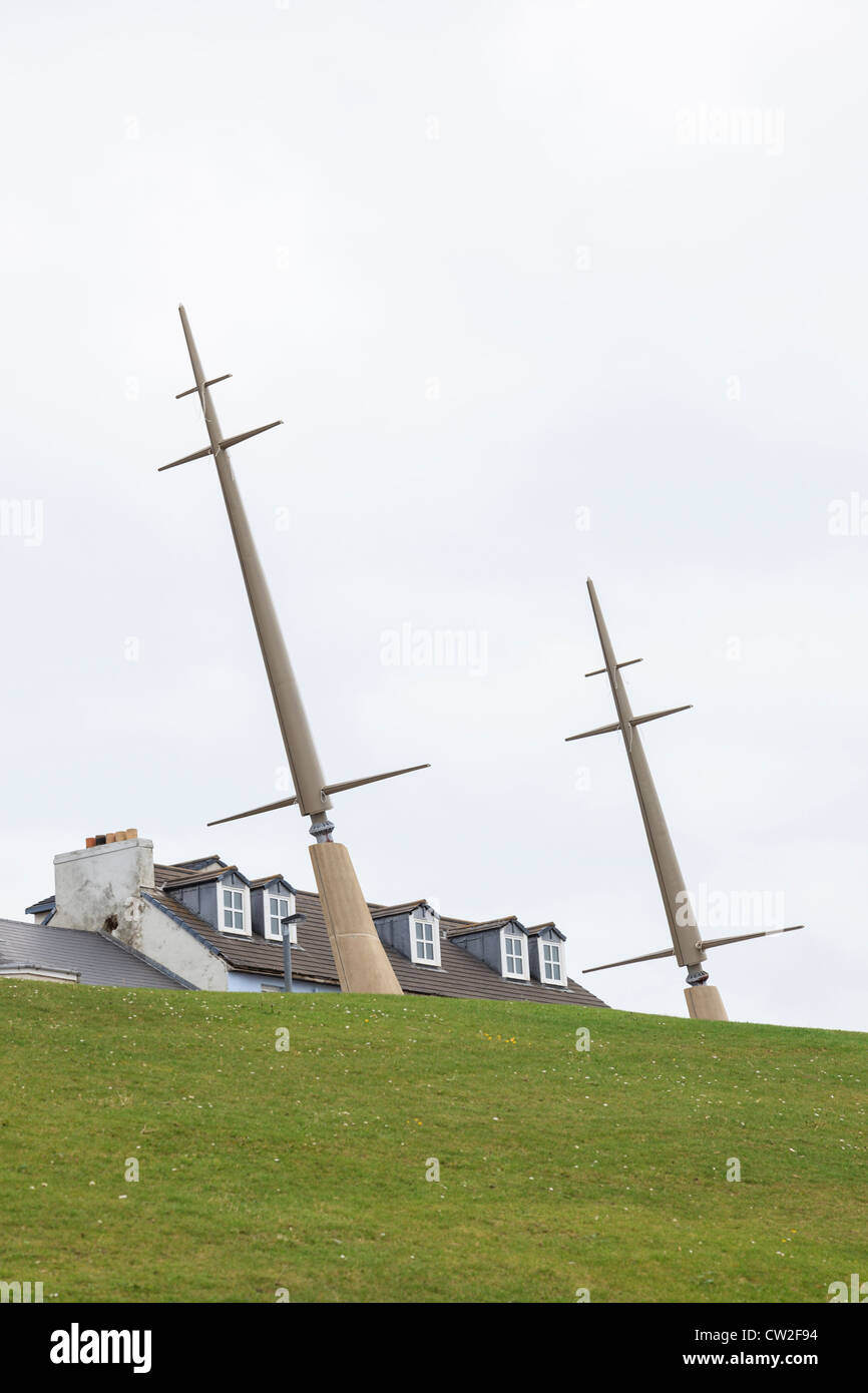 Mast sculpture, two masts Stock Photo - Alamy