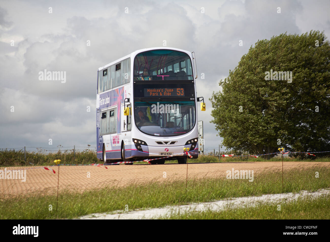 Monkey's Jump park and ride shuttle bus taking visitors to and from the ...