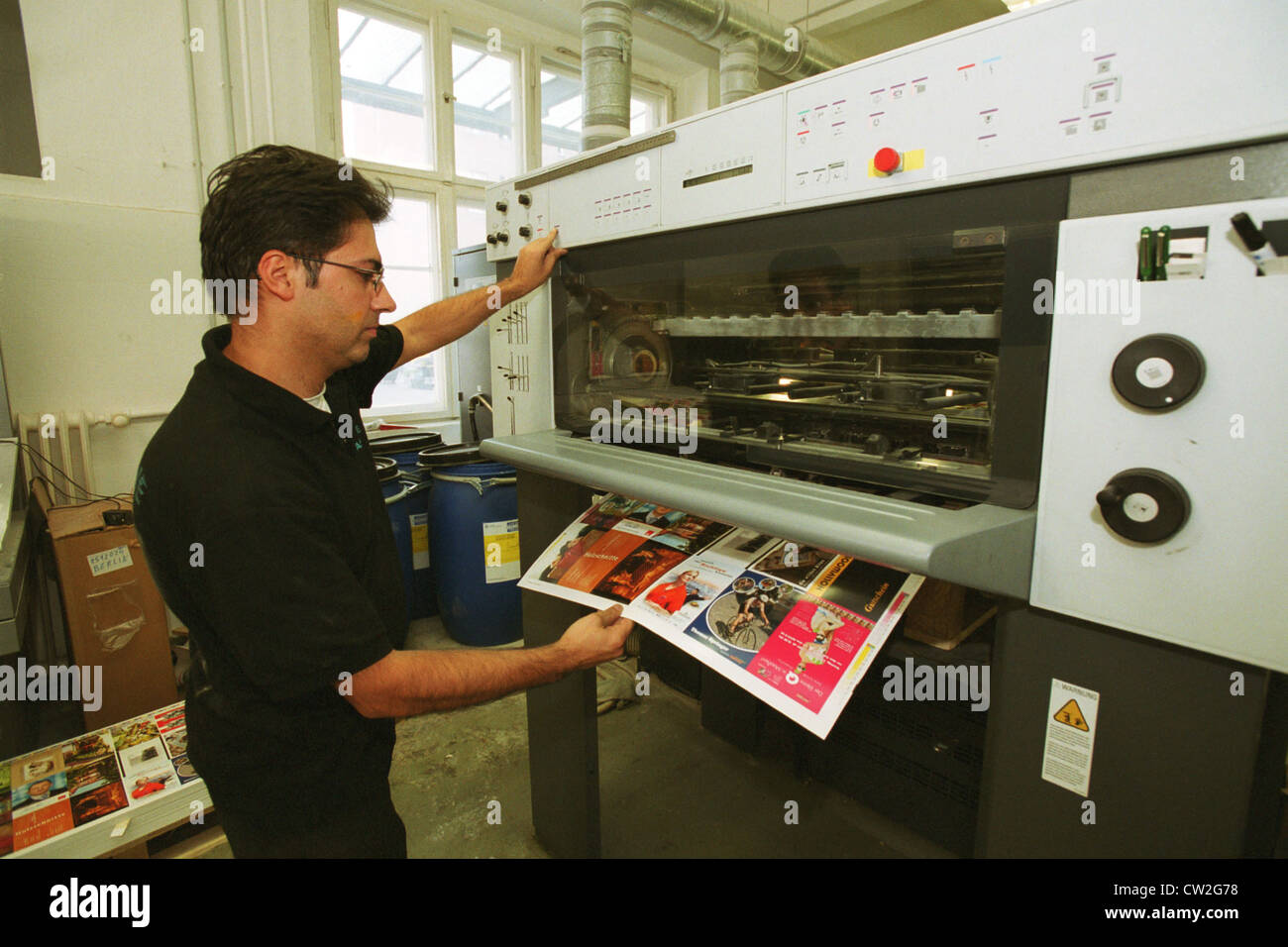 Offset printers in a print shop for digital printing Stock Photo - Alamy
