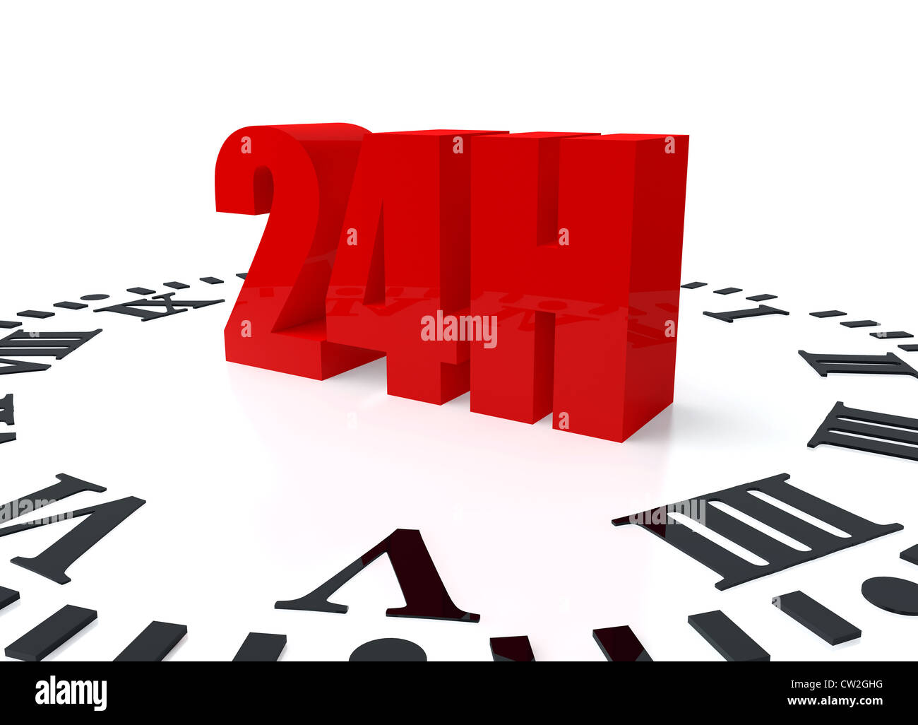 24 hours letter standing on a old clock symbol Stock Photo - Alamy