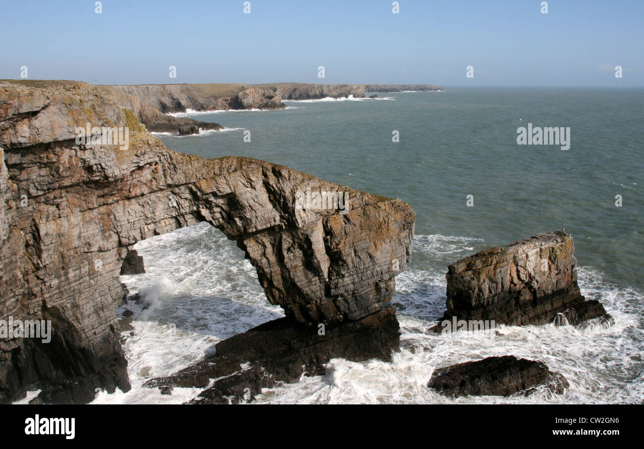 The Green Bridge of Wales, Pembrokeshire, Wales Stock Photo - Alamy