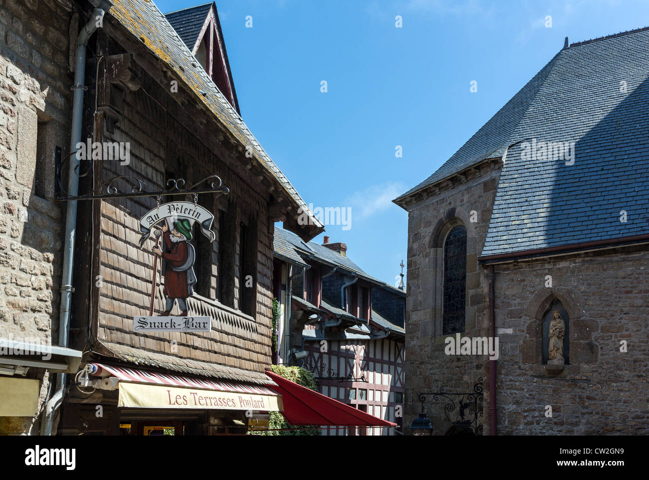 France, Normandy, the medieval village of Mont St Michel Stock Photo ...
