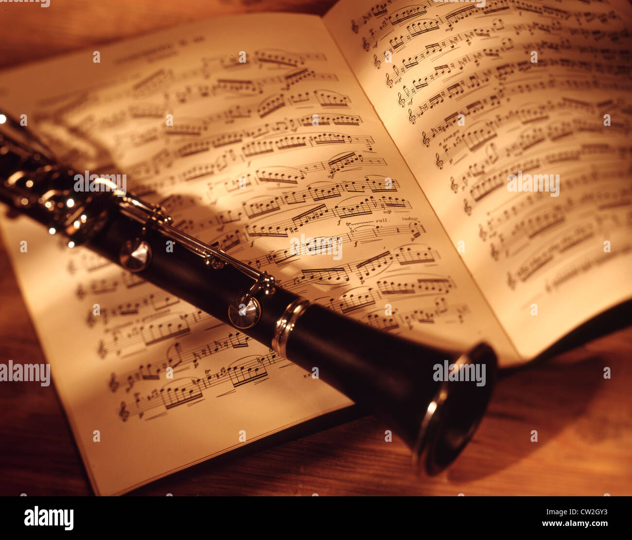Clarinet on Music Stock Photo - Alamy