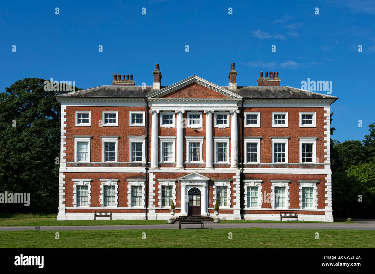 The front view of the impressive Lytham Hall, a Grade 1 Listed Building ...