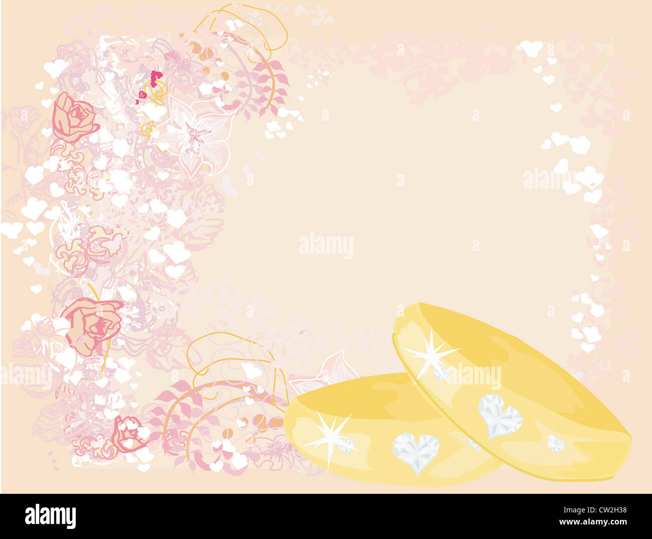 wedding Invitation card with rings Stock Photo - Alamy