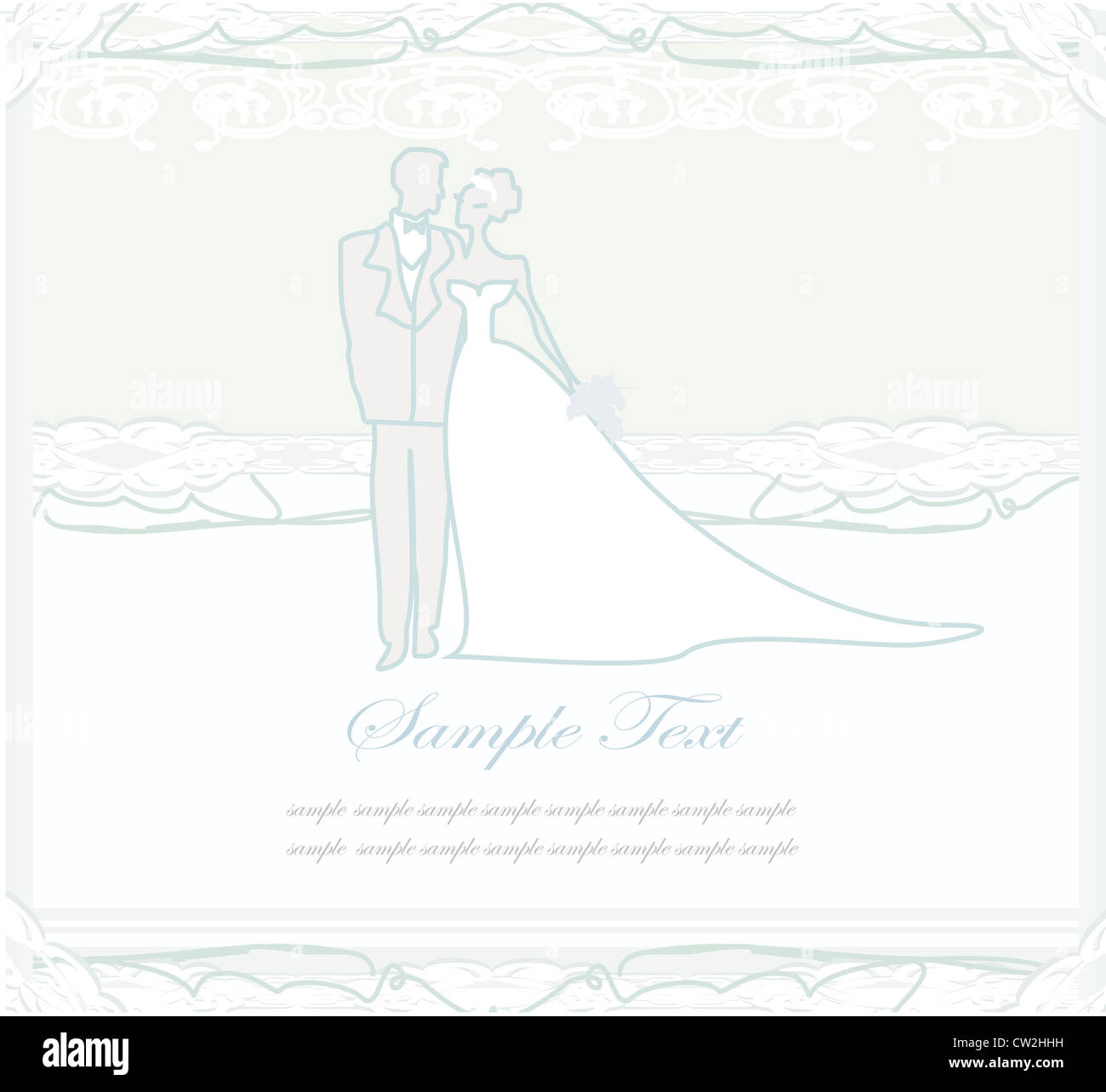 elegant wedding invitation with wedding couple Stock Photo - Alamy