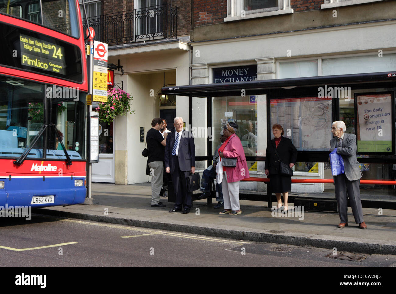 London Bus Stop Stock Photo - Alamy