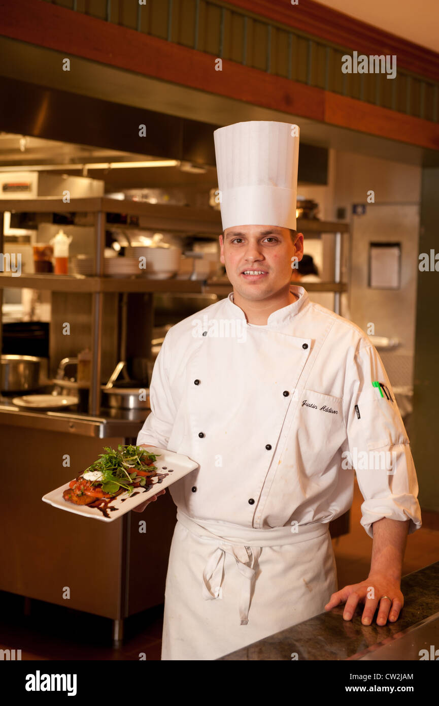 Chef in an industrial kitchen Stock Photo - Alamy