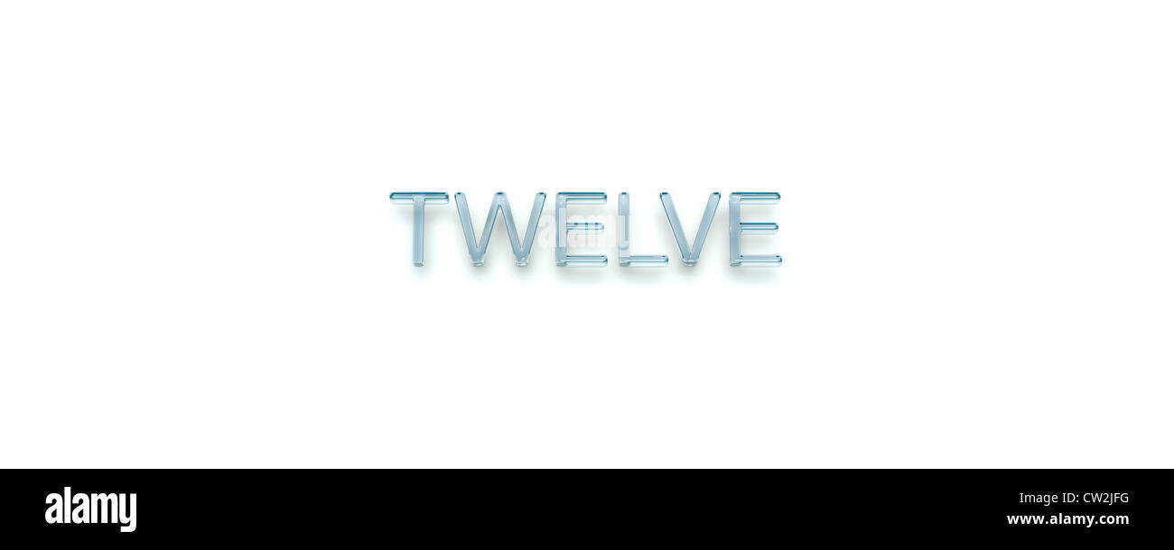 3D Key Word "TWELVE" Glass Style Stock Photo - Alamy
