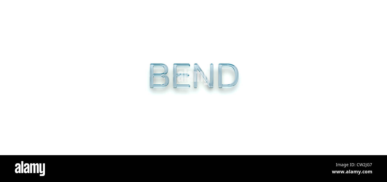 3D Key Word "BEND" Glass Style Stock Photo - Alamy