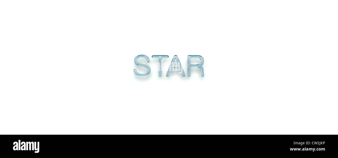 3D Key Word "STAR" Glass Style Stock Photo - Alamy