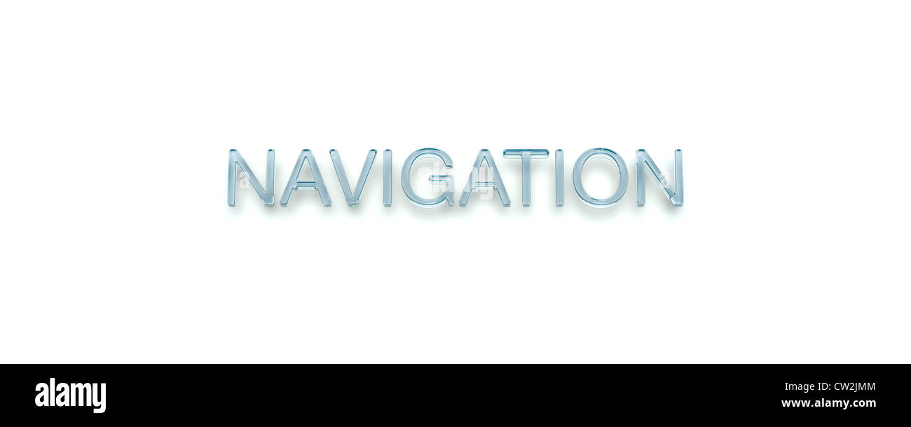 3D Key Word "NAVIGATION" Glass Style Stock Photo - Alamy