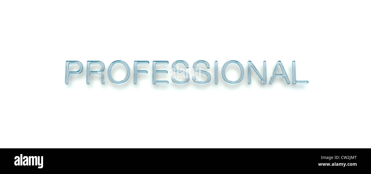 3D Key Word "PROFESSIONAL" Glass Style Stock Photo - Alamy