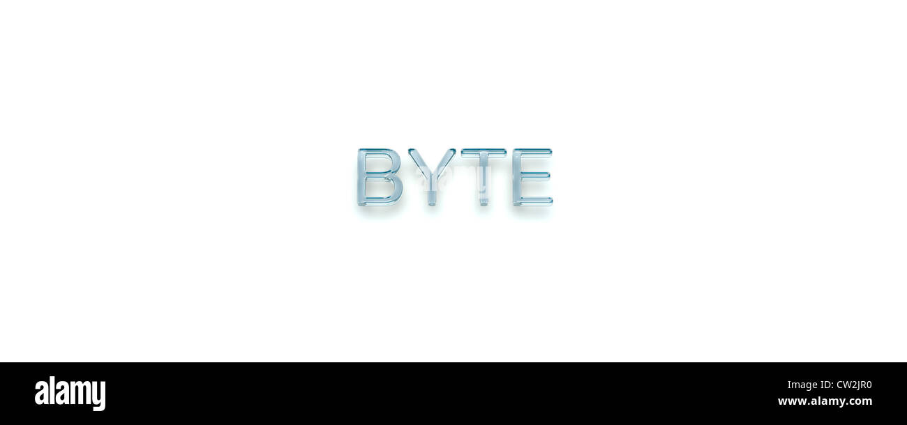 3D Key Word "BYTE" Glass Style Stock Photo - Alamy